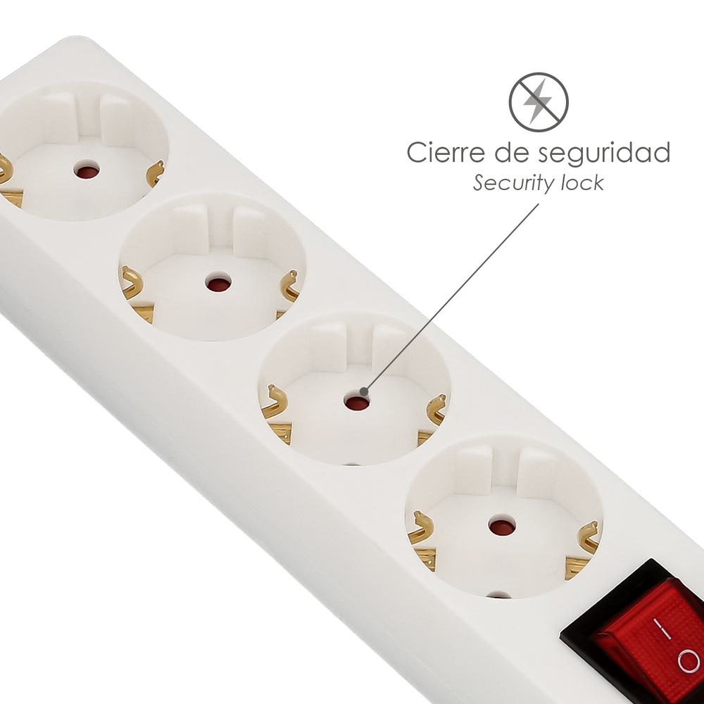 Base Multiple 4 Tomas Con Toma De Tierra Con Interruptor – Materiales Moris
